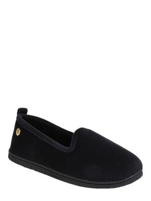 DEARFOAMS Velour Closed Back Slippers Black