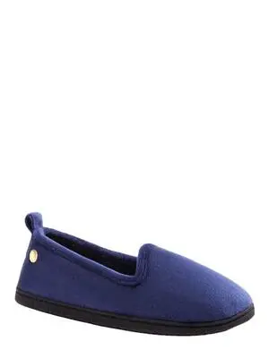 DEARFOAMS Velour Closed Back Slippers - Peacoat