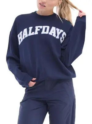 HALFDAYS Cotton Graphic Sweatshirt - Navy