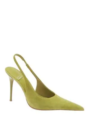 Jeffrey Campbell Jeffrey Campbell Slingback Pointed Toe Pumps Bright Chartruese Suede