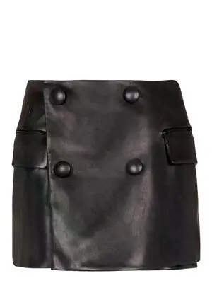Balmain Faux-leather Skort - Black