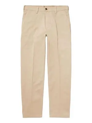 DRAKE'S Straight-Leg Cotton-Twill Trousers Sand