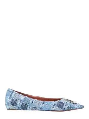 Amina Muaddi Camelia Ballet Flats - Blue