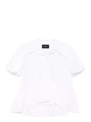 Simone Rocha Sailor Collar Puff-sleeves Shirt - White