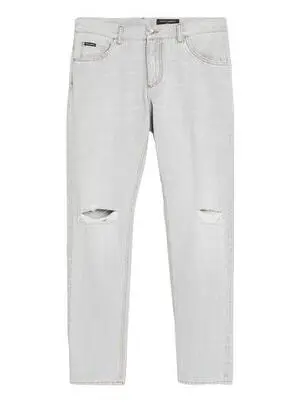 Dolce & Gabbana Tapered Distressed Jeans - Grey
