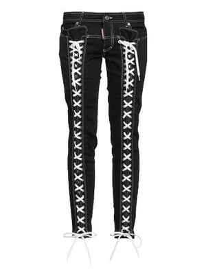 Dsquared2 Skinny Jeans With Appliqués - Black