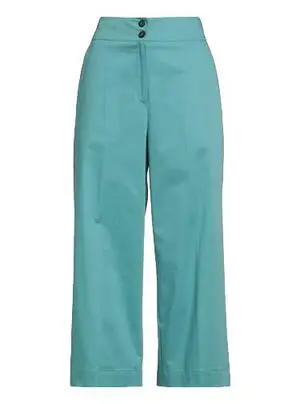 CARACTÈRE Cotton Blend Straight Leg Cropped Pants - Blue