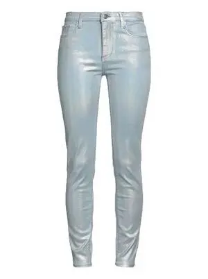 Armani Exchange Skinny Fit Jeans With Leather Trims - Blue