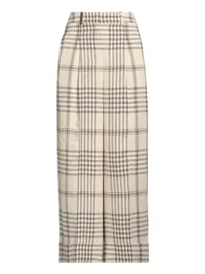 Peserico Wide-leg Tartan Pants - Beige