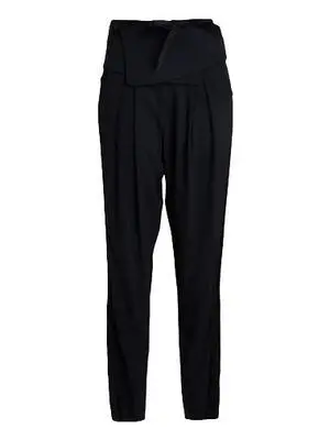 Emporio Armani Tapered Acetate Viscose Pants - Black
