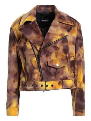 DONDUP Tie-dyed Velvet Biker Jacket - Yellow
