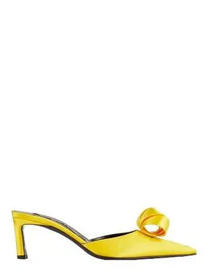 SERGIO ROSSI Embellished Satin Mules - Yellow