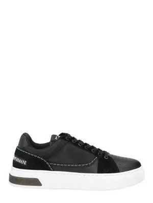 EA7 Cow Leather Sneakers Black