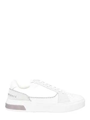 EA7 Cow Leather Sneakers - White