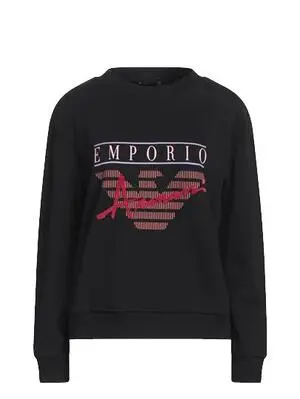 Emporio Armani Flocked French Terry Sweatshirt - Black
