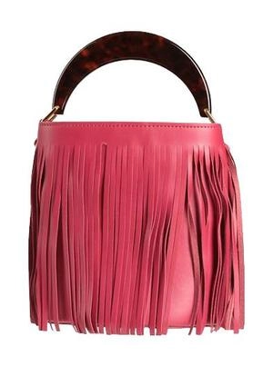 Marni Leather Bucket Bag With Fringes And Detachable Shoulder Strap - Garnet