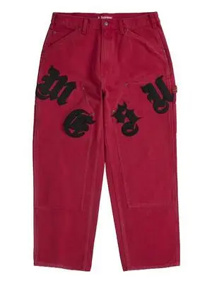Supreme Old English Canvas Double Knee Painter Pant - Red