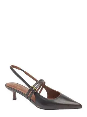REISS Reiss Isla Pointed-Toe Slingback Sandals Chocolate