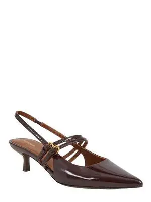 REISS Isla Pointed-toe Slingback Sandals - Oxblood