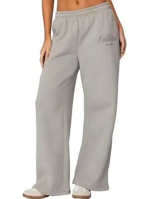 EDIKTED Wide Leg Sweatpants - Gray