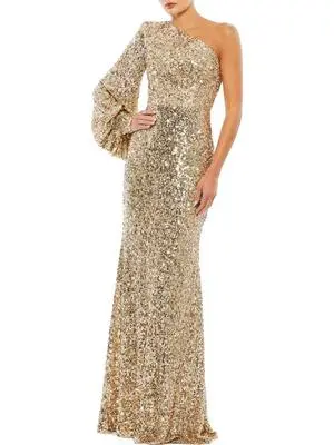 Mac Duggal Mac Duggal Sequined One Shoulder Trumpet Gown 717