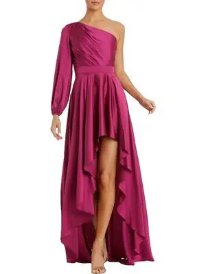 Mac Duggal High-low One-shoulder Gown - Berry