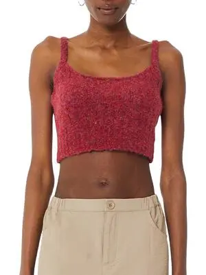 FIND ME NOW Billit Crop Knit Tank - Cardinal