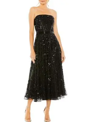 MAC DUGGAL Mac Duggal Hand-Embellished Strapless A-Line Gown