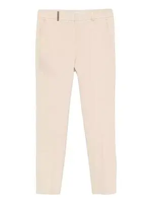 Peserico Pressed-crease Tapered Trousers - Neutrals