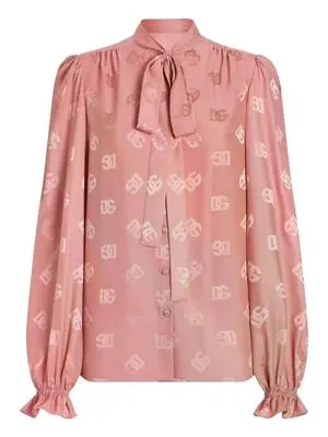 Dolce & Gabbana Dna Logo-print Blouse - Pink