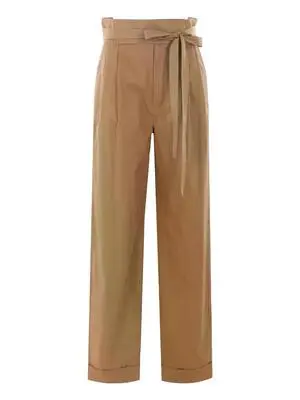 Saint Laurent Cotton Trousers - Brown
