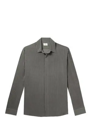 Saint Laurent Striped Silk Shirt - Gray