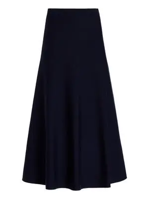 GABRIELA HEARST Freddie Knit Midi Skirt In Dark Navy Merino Wool Cashmere
