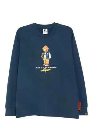 AAPE BY *A BATHING APE Graphic-print Long-sleeves T-shirt - Blue