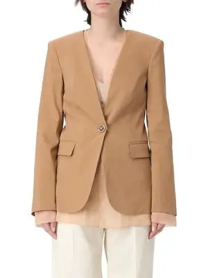 Pinko Single-breasted Jacket With Notched Lapel - Brown
