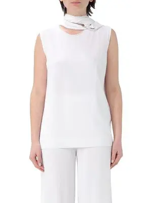 Liviana Conti Liviana Conti Sleeveless Top With Draped Neck Detail White