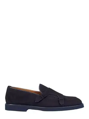 DOUCAL'S Suede Monk Strap Loafers - Blue
