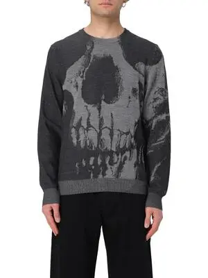 Alexander McQueen Mcqueen Skull Print Sweater Grey