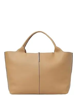 TOD'S Tod's Black Leather Tote Camel