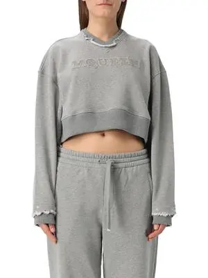 Alexander McQueen Cropped Sweatshirt - Grey