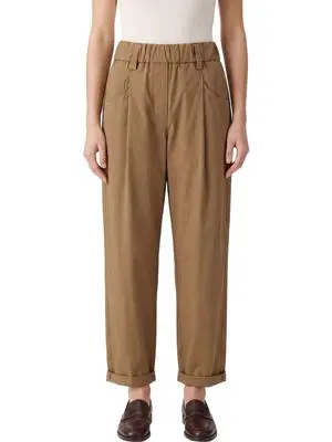 Brunello Cucinelli Brunello Cucinelli Dunacoloured Cotton Trousers Beige