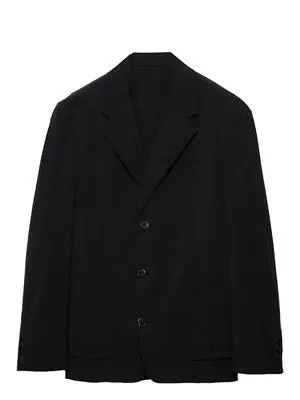Prada Single-breasted Wool Blend Jacket - Black