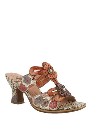 SPRING STEP SHOES L'Artiste By Spring Step Alania Leather Sandal Orange Multi