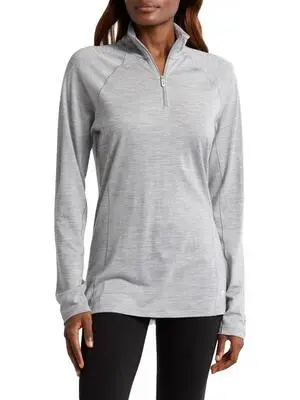 Smartwool Smartwool Merino Wool Blend Quarter-Zip Top Light Gray Heather