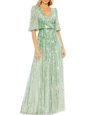 Mac Duggal Mac Duggal Sequined Tulle Gown 336