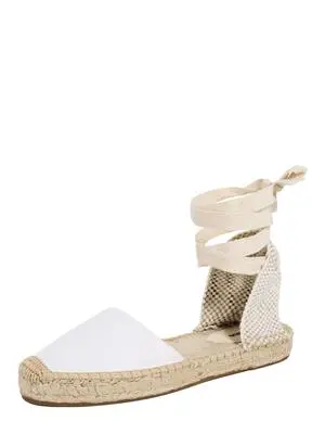 Soludos Lauren Lace-up Espadrilles - Oasis White