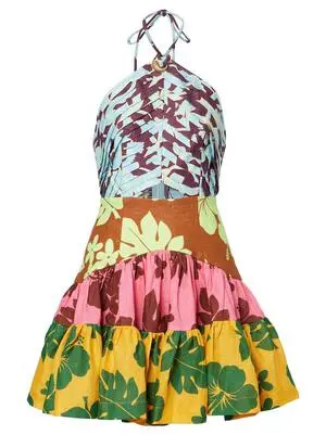 ALEMAIS Alémais Poppy Printed Halterneck Minidress - Multicoloured