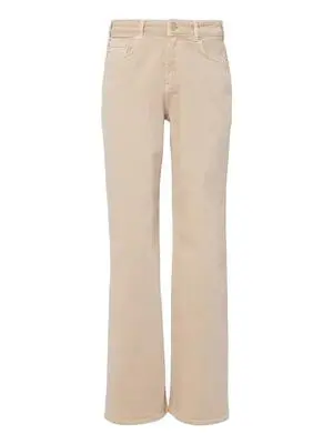 Ag Baggy Mid-rise Wide-leg Jeans - Beige
