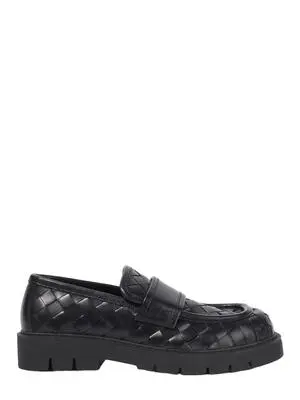 Bottega Veneta Intrecciato Leather Loafers - Black