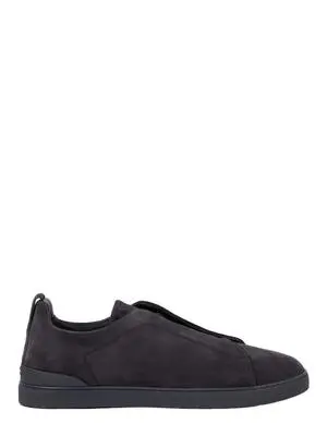 Zegna Triple Stitch Suede Sneakers - Blue